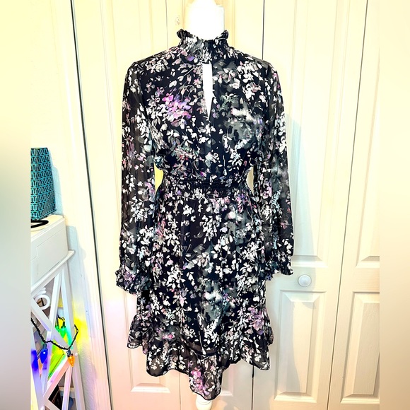 J Gee | Dresses | J Gee Allover Floral Print Shirred Waist Aline Dress ...